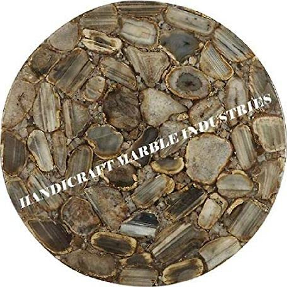 18" Inch Wild Agate Table, Agate Table, Round Agate Table, Brown Agate Table, Agate Side Table Top