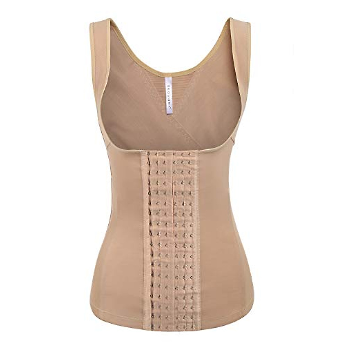 Evanhome Waist Trainer With Hooks Women Waist Trainer Cincher Vest Underbust Corset Tummy Control Sweat Girdle(Beige,XL)