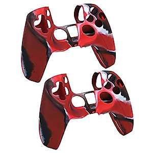 Gamepad Protective Cover Comfortable Anti Extrusion Dust Proof Sweat Proof Game Controller Skin,for Gamepad(Camouflage red)