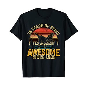 Dinosaur Rex 1986 36 Years Old 36th Birthday Decorations T-Shirt