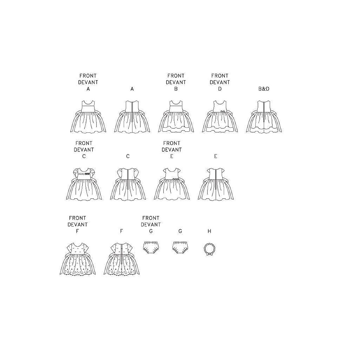 McCall's Patterns M6015 Infants' Lined Dresses, Panties and Headband