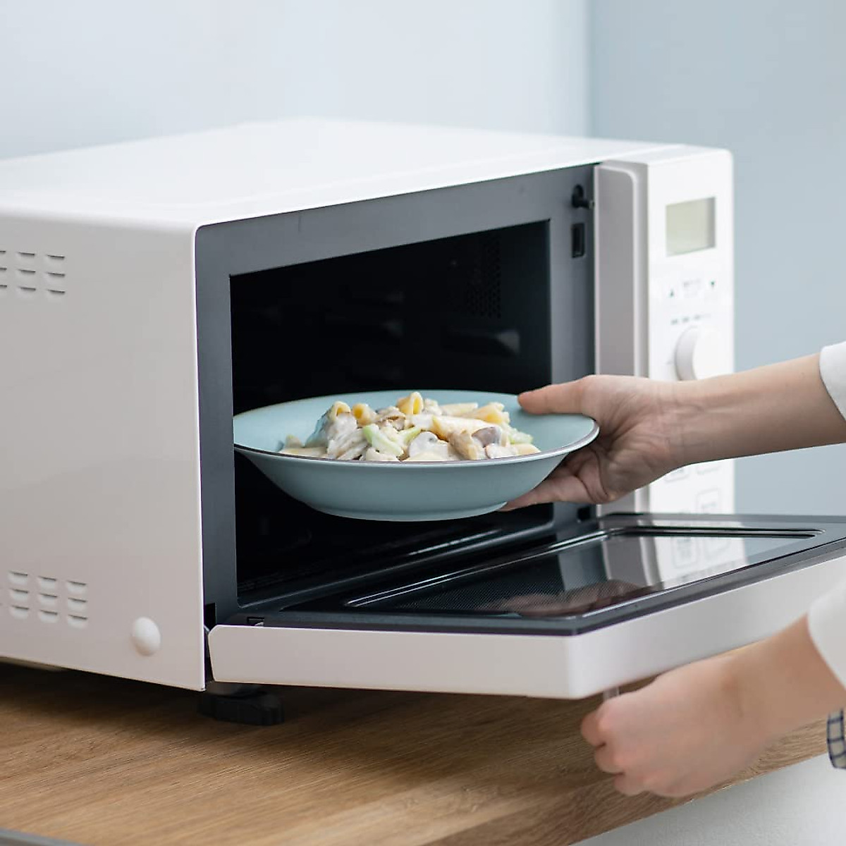 simfe. Dinnerware Set, 6-Piece Set, 9.1/6.3 inches (23/16 cm) Plate, 5.5 inches (14 cm), Free Bowl, Donburi, Oval Bowl, Microwave Safe, Made in Japan, Blue