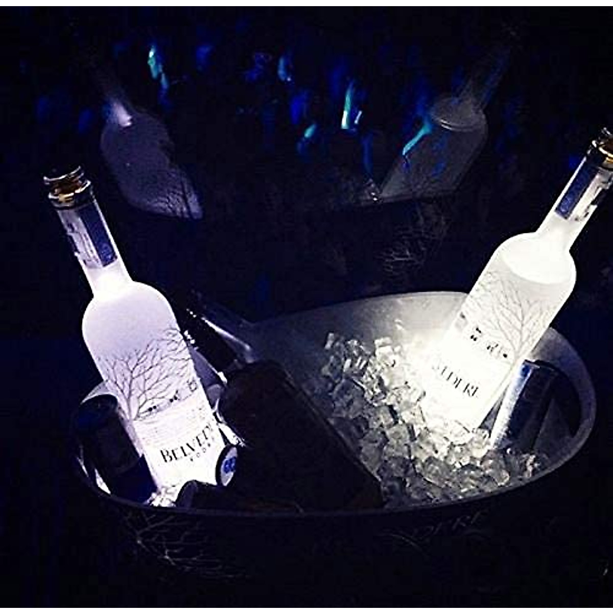 LOGUIDE LED Light Up Coasters,LED Bottle Lights, Bottle Glorifier,LED Sticker Coaster Discs for Drinks,Flash Cup Coaster Flashing Shots Light (Cool-White)