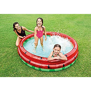 Intex 66-Inch Round Inflatable Outdoor Kids Swimming and Wading Watermelon Pool for Ages 2 and Up