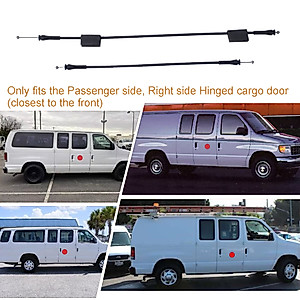 Poweka Side Door Latch Release Cable Compatible with Ford E150 E250 E350 Vans 1992-2013 Econoline Super Duty Cargo Door Right Side Hinged Cargo Door Replacement Replace 6C2Z15264A00AB 924-350