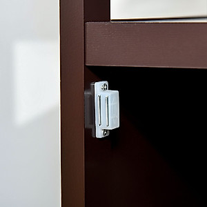 HOMCOM Wine Cabinet with 4 Bottle Wine Rack, Open Shelf, Acrylic Door Cabinet with Adjustable Shelf, Espresso