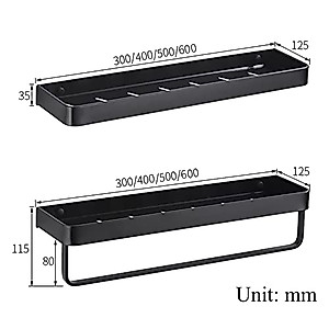 NOVOCE Shower Caddie Black Shower Organizer No Drilling Shampoo Holder for Shower Adhesive Wall Mounted Space Aluminum For Bathroom Toilet,A60cm ( Size : A60cm )