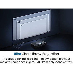 Optoma CinemaX P1 4K UHD Laser TV Home Theater Projector | Bright 3000 Lumens | Ultra Short Throw | Integrated NuForce Soundbar | Stream Netflix and Prime Video | Works with Alexa and Google Assistant