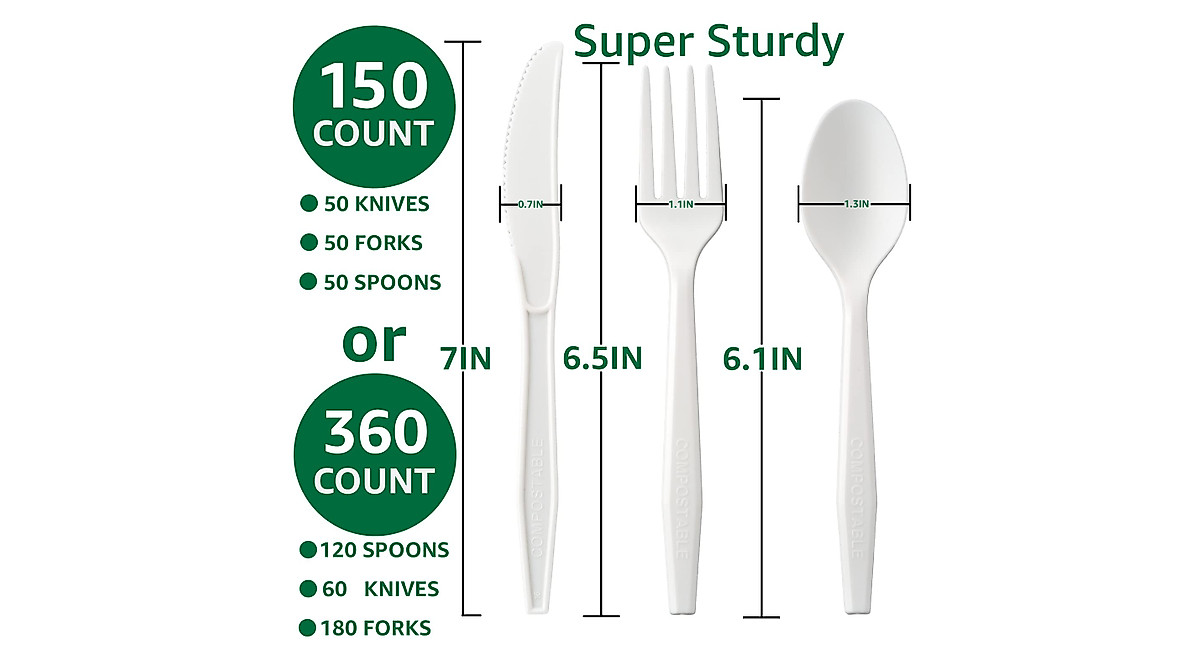 BIOCEAN 100% Compostable Eco-Friendly Cutlery for Events and Parties