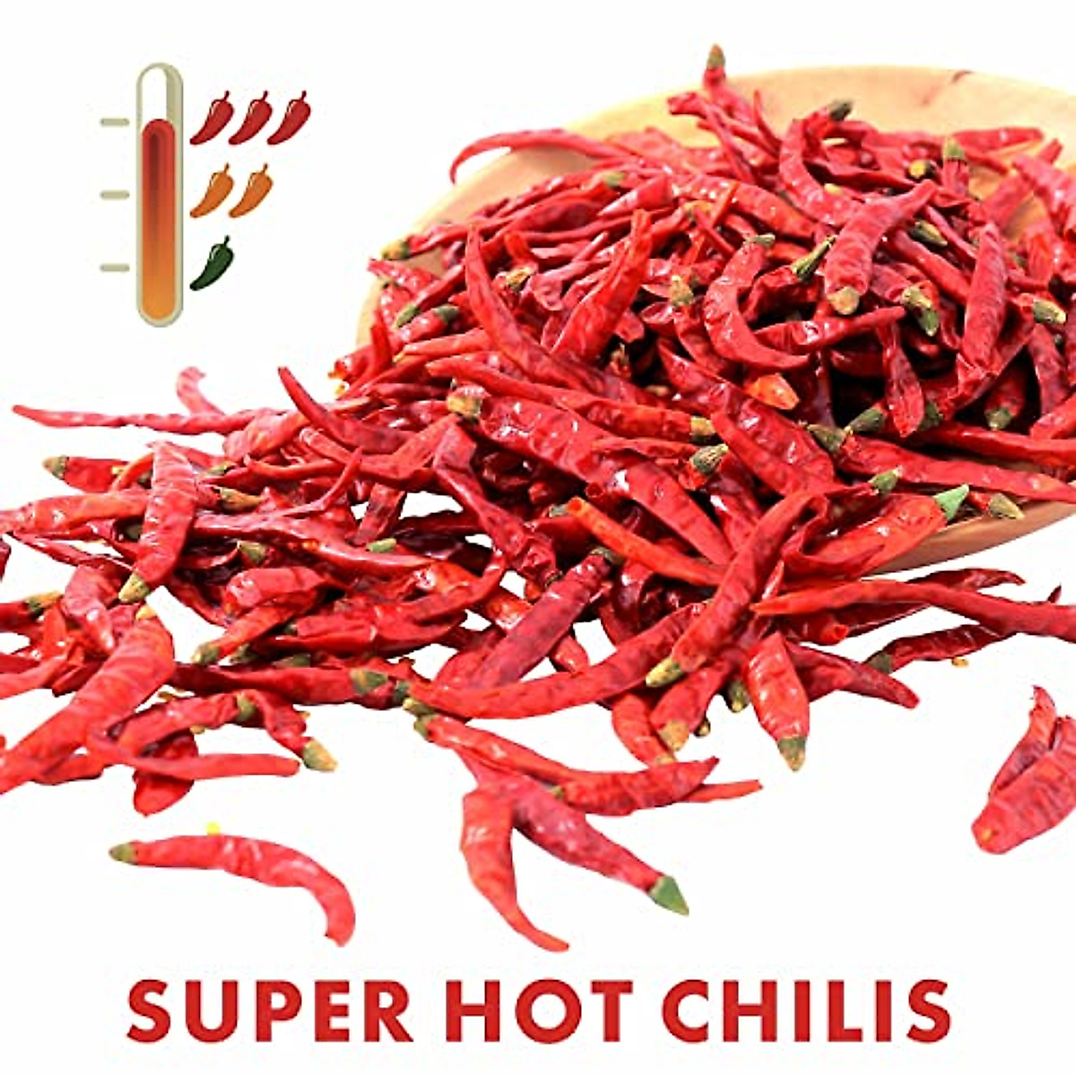 Yimi Dried Chiles Peppers, 5.3oz Red Hot Chili, Spicy Hot Heat, Great For Mexican,Thai and Chinese Recipes,like Pozole, Tamales, Hotpot, In Resealable Bags, Super Hot, Ideal Gift for Halloween