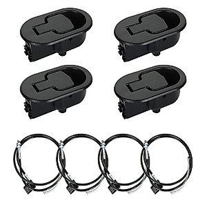 APACALI Recliner Pull Cable Replacement Set of 4, Universal Black Sofa Couch Recliner Release Cables with Plastic Pull Handle fits Most Recliner Brands, Hook Exposed Cable Length (4.75")