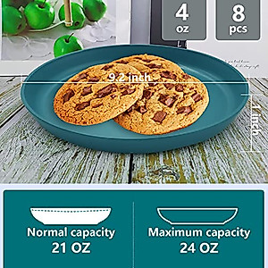 Homestockplus Dinner Plates Wheat Straw Fiber Plate Sets Unbreakable Environment Friendly Plates Microwave Save Dish Washer Safe For Salad Pasta Safe [Set of 8]