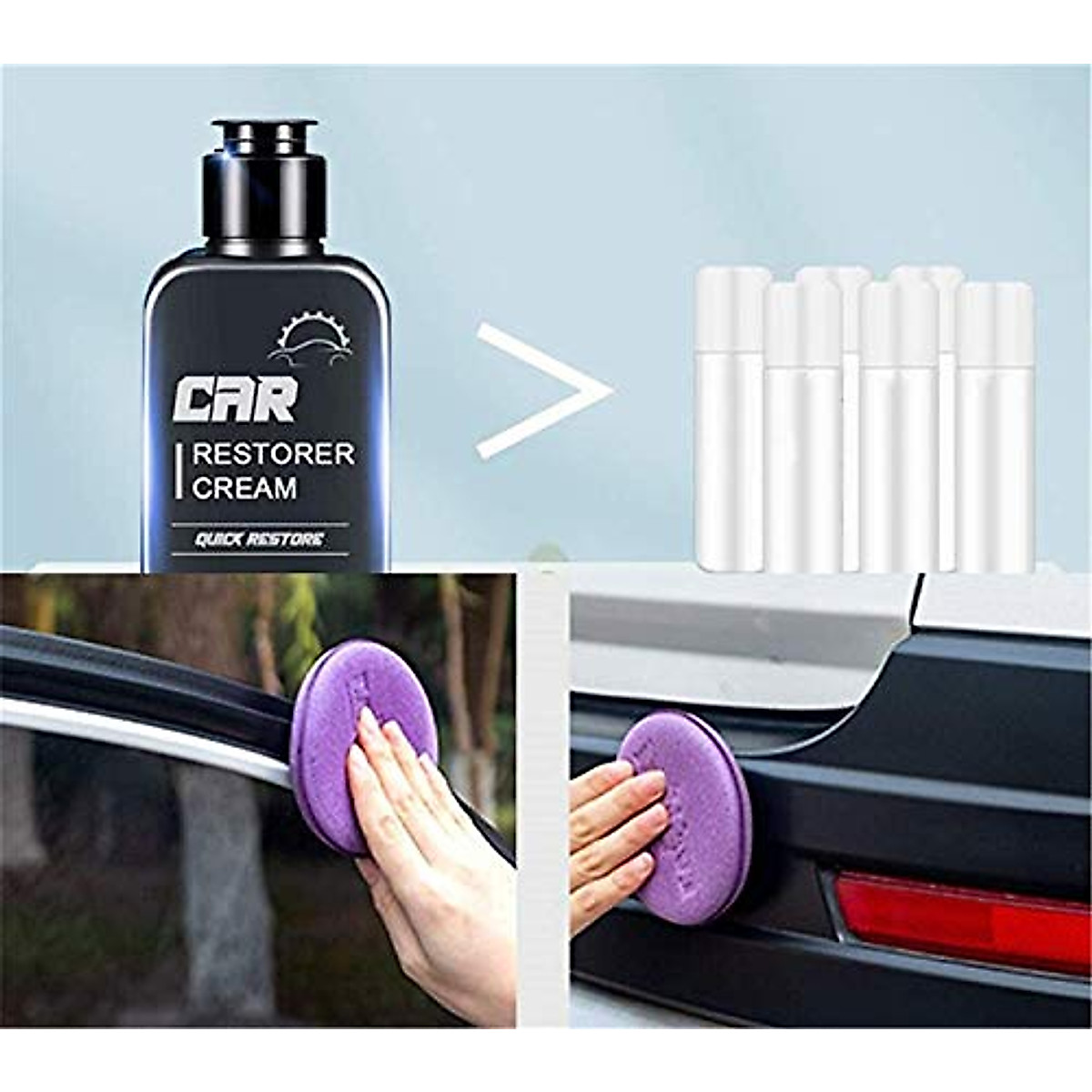 Auto Leather&Plastic Refurbishment Paste, Washable Refresh Aging Plastic and Leather Surface, Car Restorer Cream (1pcs)