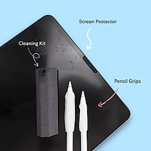 Paperlike 2.0 Pro Bundle - All-in-One Kit Includes Screen Protector for iPad Pro 11" and iPad Air 10.9", Pencil Grips, & Cleaning Kit