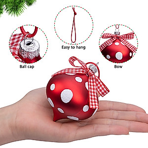 12 Pcs Peppermint Candy Cane Ornament Set - 3.5 x 2.7 Inch Hanging Ornaments for Christmas Tree Party Home Decoration