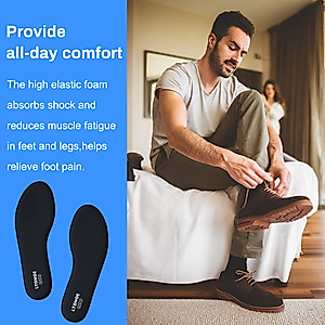 Memory Foam Insoles for Men, Replacement Shoe Inserts for Work Boot, Running Shoes, Hiking Shoes, Sneaker, Cushion Shoe Insoles for Foot Pain Relief, Comfort Inner Soles 8mm Black US 11