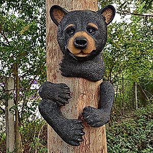 Claratut Bear Sculpture Garden Decor Tree Huggers - Bear Tree Peeker Garden Ornament Outdoor Decor Yard Art