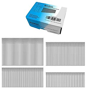 SimCos 16 Gauge Straight Finish Nails,1-1/4", 1-1/2", 2", 2-1/2", Assorted Size Project Pack for Pneumatic, Electric Finish Nailer or Nail Gun (Galvanized Steel)
