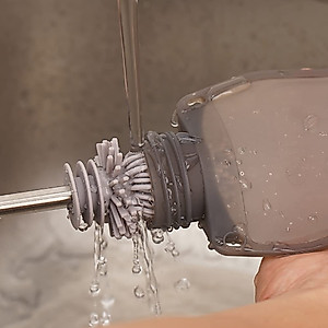 haakaa Silicone Breastmilk Storage Bag 5pk & Grey Silicone Cleaning Brush Set