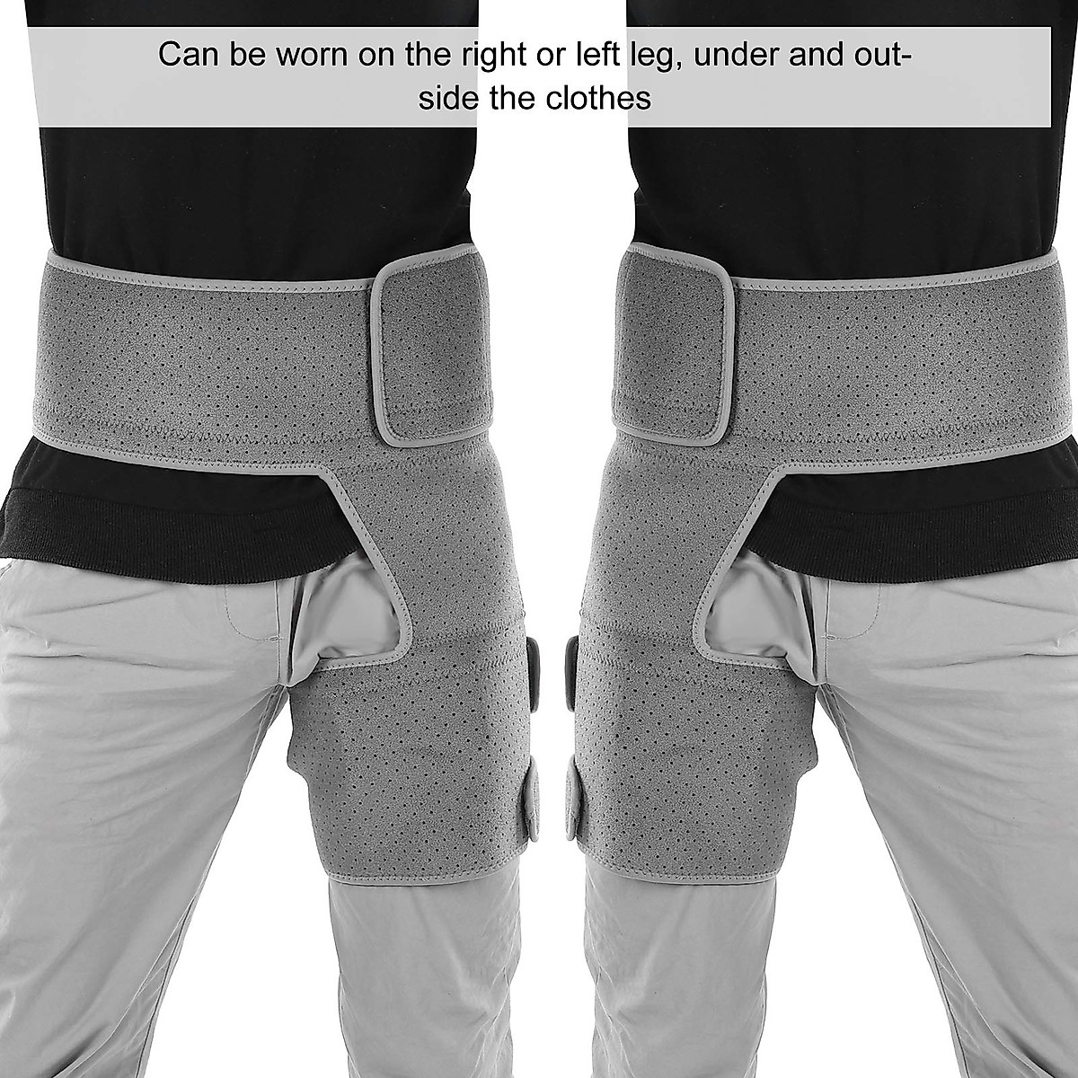 ZJchao Thigh Supports, Groin Wrap Adjustable Support for Hip Brace Ischialgia Relief Thigh Hamstring Compression Support Wrap Sacroiliac Joint Support Stabilizer Wraps Hip Support Groin Brace Wrap