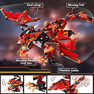 HOGOKIDS Remote & APP Controlled Dragon Building Set - STEM Projects for Kids Ages 8-12 Rechargeable Fire Dragon Kit Gift for Boys Girls 8 9 10 11 12 13 14+ Years Old New 2022 (485 Pieces)