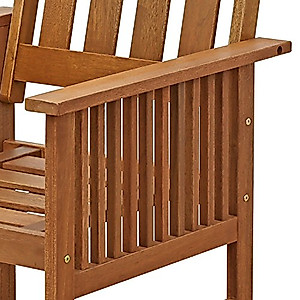 Furinno FG17318 Tioman Outdoor Hardwood Patio Furniture Armchair with Cushion Armchair with Cushion, 1 Arm Chair, Natural