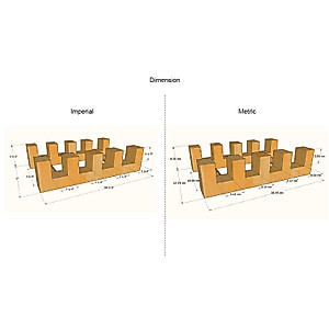 Stock N Wares Bamboo Cutting Board Holder, Pot Lid Holder, Cook Book Stand, Tablet Holder for Kitchen, Stylish Low Profile, 10.38" Lx7 Wx2.5 H(26.35cmx17.78cmx6.35cm)