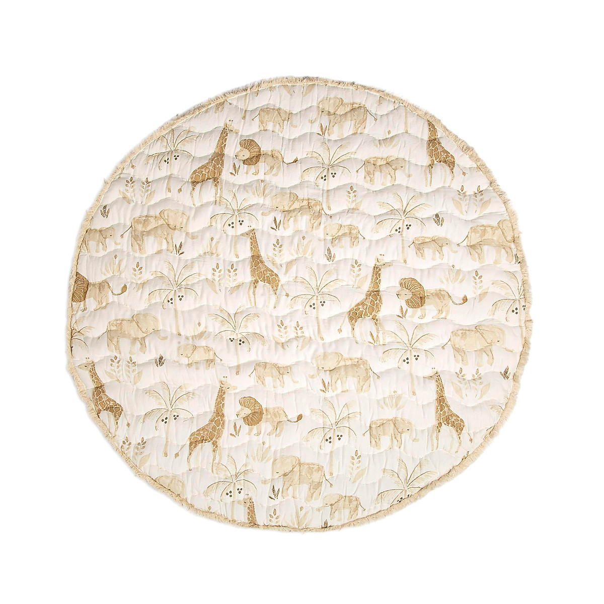 Crane Baby Activity Mat, Infant and Baby Quilted Playmat for Boys and Girls, Safari Animal, 40” x 40”