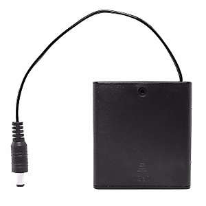 DGZZI DC 5.5x2.1mm Male Connector 4 AA Battery Case Box Holder with ON-Off Switch