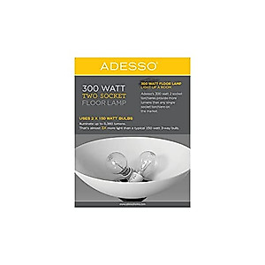 Adesso Home 5120-01 Transitional Two Light Floor Lamp from Metropolis Collection Finish, Black Nickel