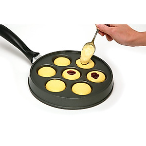 Norpro Nonstick Stuffed Pancake Pan, Munk/Aebleskiver/Ebelskiver 16.5″ x 9″ x 1.25″ Black