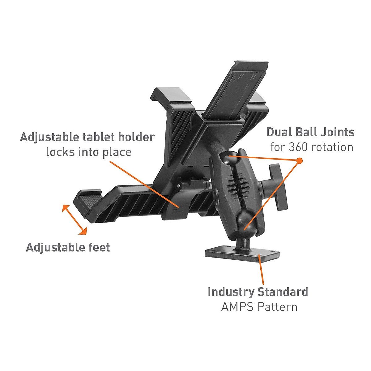 iBolt TabDock AMPs - Heavy Duty Drill Base Mount for All 7" - 10" Tablets (iPad, Samsung Tab) for Cars, Desks, Countertops: Great for Commercial Vehicles, Trucks, Homes, Schools, and Businesses