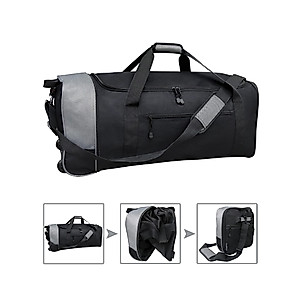 Travelers Club 30" Xpedition Rolling Travel Duffel Bag, Black, Inch