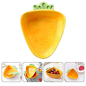 BESTonZON Easter Fruit Bowl Ceramic Candy Dish Carrot Shape Bowl Easter Salad Bowl Appetizer Plates Snack Nut Bowl Dessert Bowl Yogurt Bowl Serving Plate for Easter Spring Party Decor