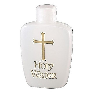 Religious Gifts Holy Water Bottle with Screw Top Lid, 2 Ounce