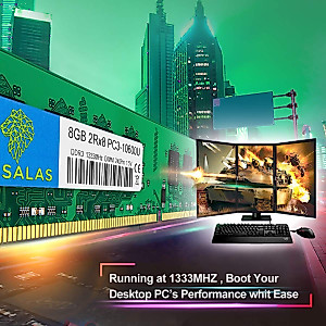 Rasalas 16GB Kit (2x8GB) PC3-10600 DDR3 1333MHz Ram 16GB 2Rx8 PC3 10600U DDR3 1333 8GB Ram 240 Pin 1.5V CL9 1333 mhz DDR3 Desktop Memory Ram Module