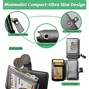 M-Plateau Phone Wallet,Card Holder for Phone Case with with Zipper Coin Purse and Cell Phone Lanyard Work with iPhone 14 and Most of Smart Cell Phones (Black)