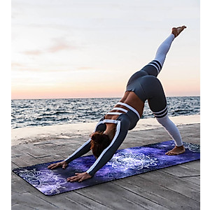 Knsbk Non Slip Yoga Mat TPE Workout Mat for Men Women, Thick Workout Mat with Carrying Strap, Fitness Mats for Exercise, Yoga, Fitness, Pilates, Floor Workouts (72" x 24" x 6mm)