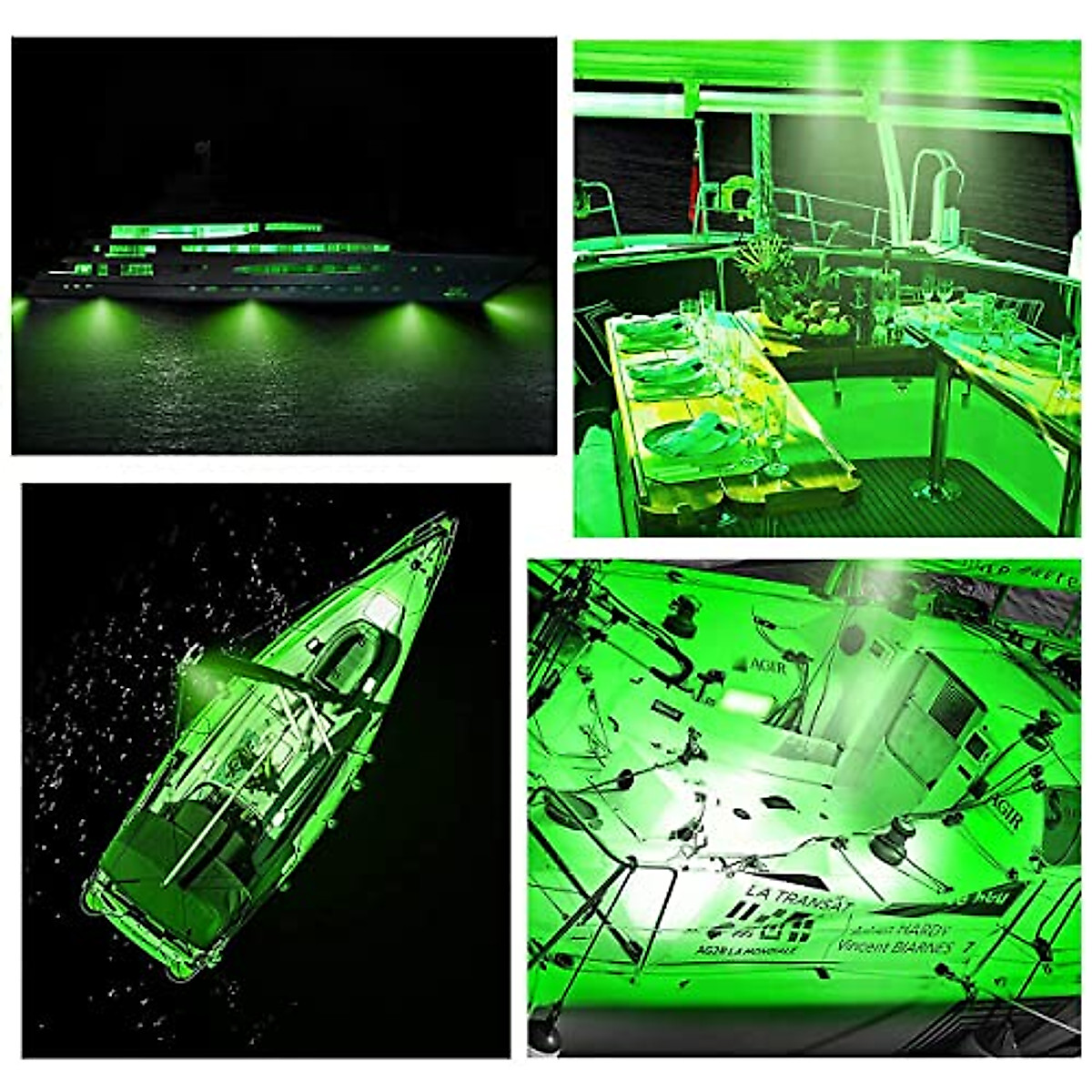HUINENGYUAN 10PCS 3.8” 6 LED Green Indicator Light Truck Camper Side Marker Light Marine Boat Stern Light Yacht Kayak Sailboat Trailer Bus RV Clearance Light 12V DC, 2 Years Warranty