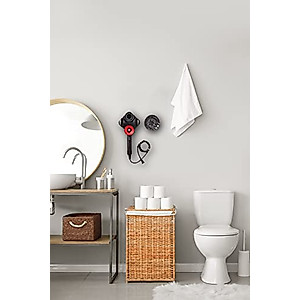 Wall Mount Holder for Dyson Hair Dryer,Magnetic Wall Bracket Frame for Dyson Supersonic Hair Blow Dryer,Accessories Organizer Storage Bracket Rack Fits Curler Diffuser,Nozzles and Power Cable(Black)