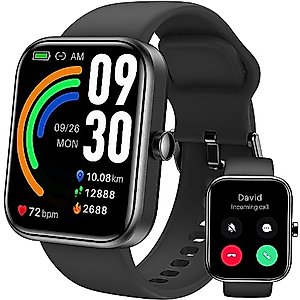 TOZO S3 Smart Watch (Answer/Make Call) Bluetooth Fitness Tracker with Heart Rate, Blood Oxygen Monitor, Sleep Monitor IP68 Waterproof 1.83-inch HD Color for Men Women Compatible with iPhone & Android