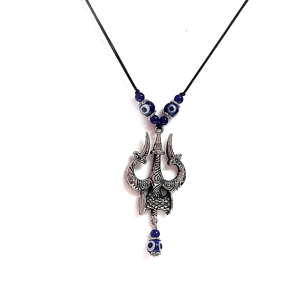 Mahakaal Lord Shiv Shakti Trishul Damaroo With Evil Eye Protection Pendant For Men And Women MULTI COLOR TRISHULEVLPD 0