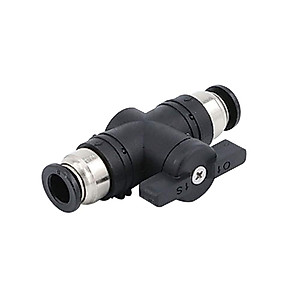 Beduan Pneumatic Ball Valve, 1/4" x 1/4" OD Push to Connect Fitting Air Flow Control Valve Straight Quick Connect Union