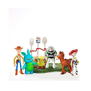 Pantyshka Toy Story Toys – Set of 7 Action Figures with Woody, Buzz and Jessie – Premium Animated Collection with Keychain Included – Fun Party Supplies for Toddlers – Cake Topper Set for Birthday