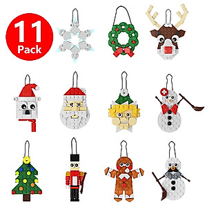YOUFOY Christmas Ornaments Building Kits,DIY Decorative Hanging Ornaments Building Toys,Xmas Home Decorations Building Sets of 11,Best Festival Gift for Kids or Friends(382 PCS),Upgraded Version