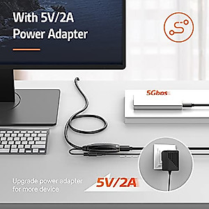 Alxum USB 3.0 Extension Cable 50FT, Active USB Extension Cable Male to Female Long 15Meter, USB 3.0 Extender Cord with 2 Signal Boosters for Printer, Webcam, Xbox, Keyboard, with 5V2A Power Adapter