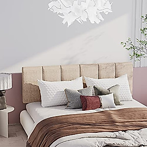 Haobo Upholstered Headboard Foldable King Size Headboards Eastern King/California King Linen Panel with Height Adjustments