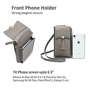 Pearl Angeli Women Phone Purse RFID Blocking Genuine Leather Small Ladies Cross-body Wallet Shoulder Bag