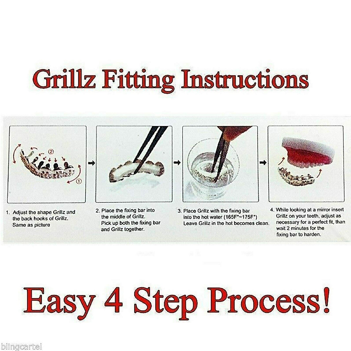 Hip Hop 6 Teeth Grillz Bottom Teeth Mouth Grillz, Mens Ladies Grillz Iced Custom Slug Cz Damonds Gold Plated Macro Pave CZ Iced-Out, Bars Included