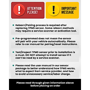 MORESENSOR Signature Series 315MHz TPMS Tire Pressure Sensor 4-Pack | Preprogrammed for Select 120+ American Brand Models | Replacement for 6F2Z-1A189-A 7L1Z-1A189-A | Snap-in | NX-S042-SN-4